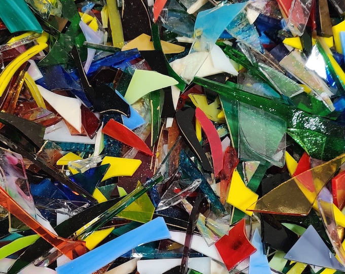 2lbs Scrap Glass, Mosaic Glass, Multicolored Glass for Art, Small Glass ...