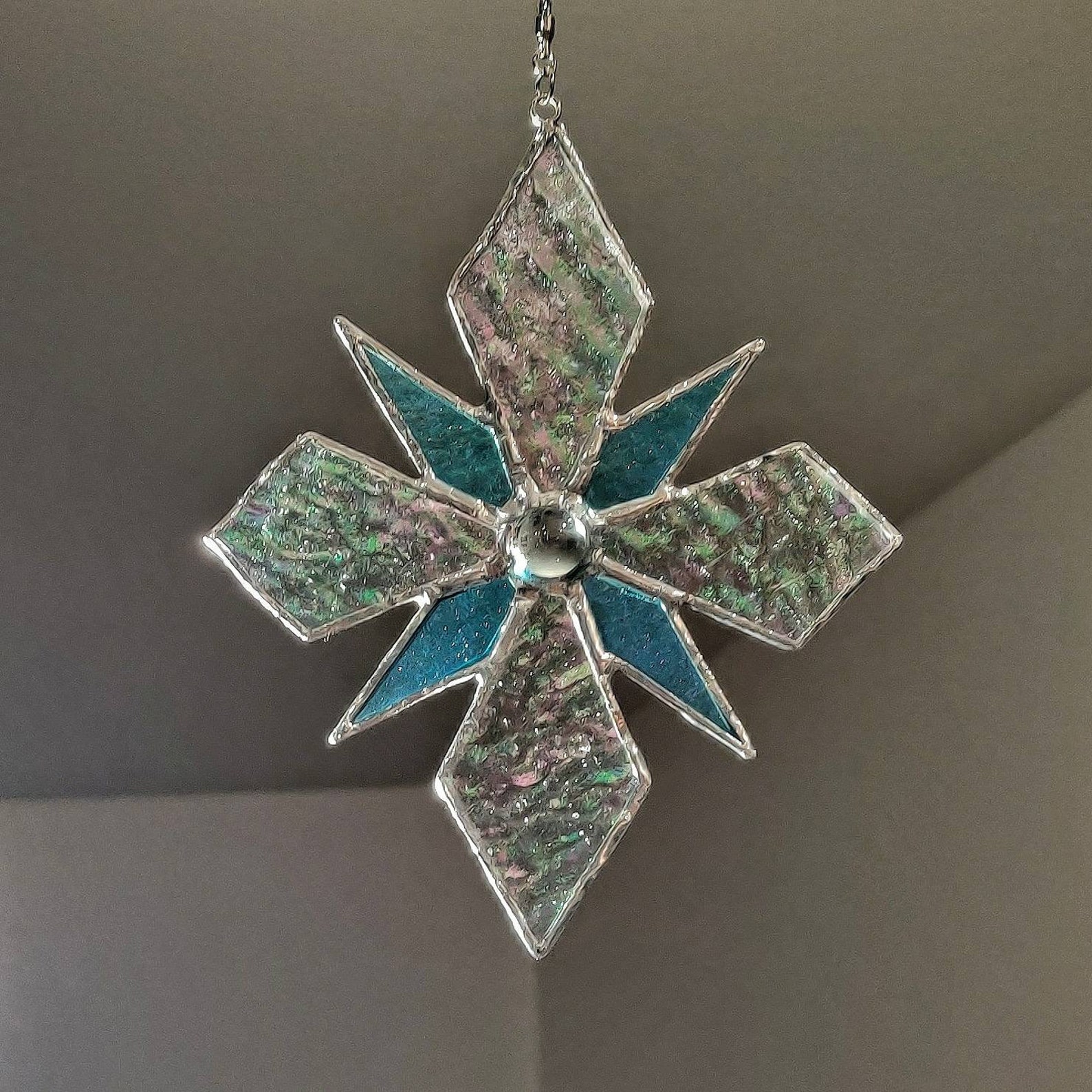 Snowflake Window Decoration Snowflake Suncatcher Glass Art - Etsy