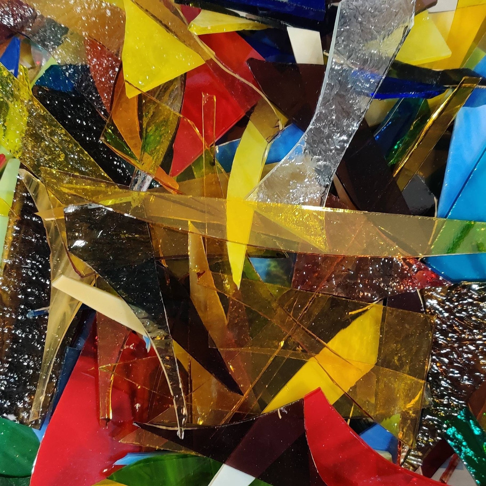 2lbs Scrap Glass, Mosaic Glass, Multicolored Glass for Art, Small Glass ...