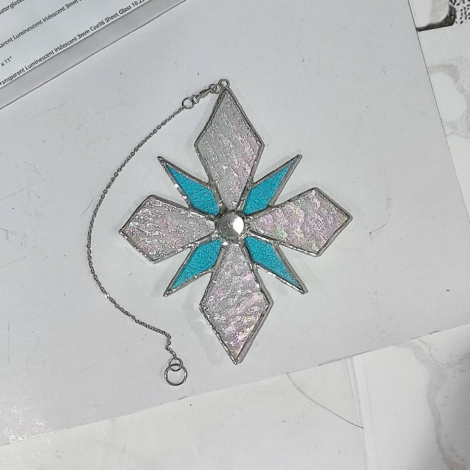 Snowflake Window Decoration Snowflake Suncatcher Glass Art - Etsy