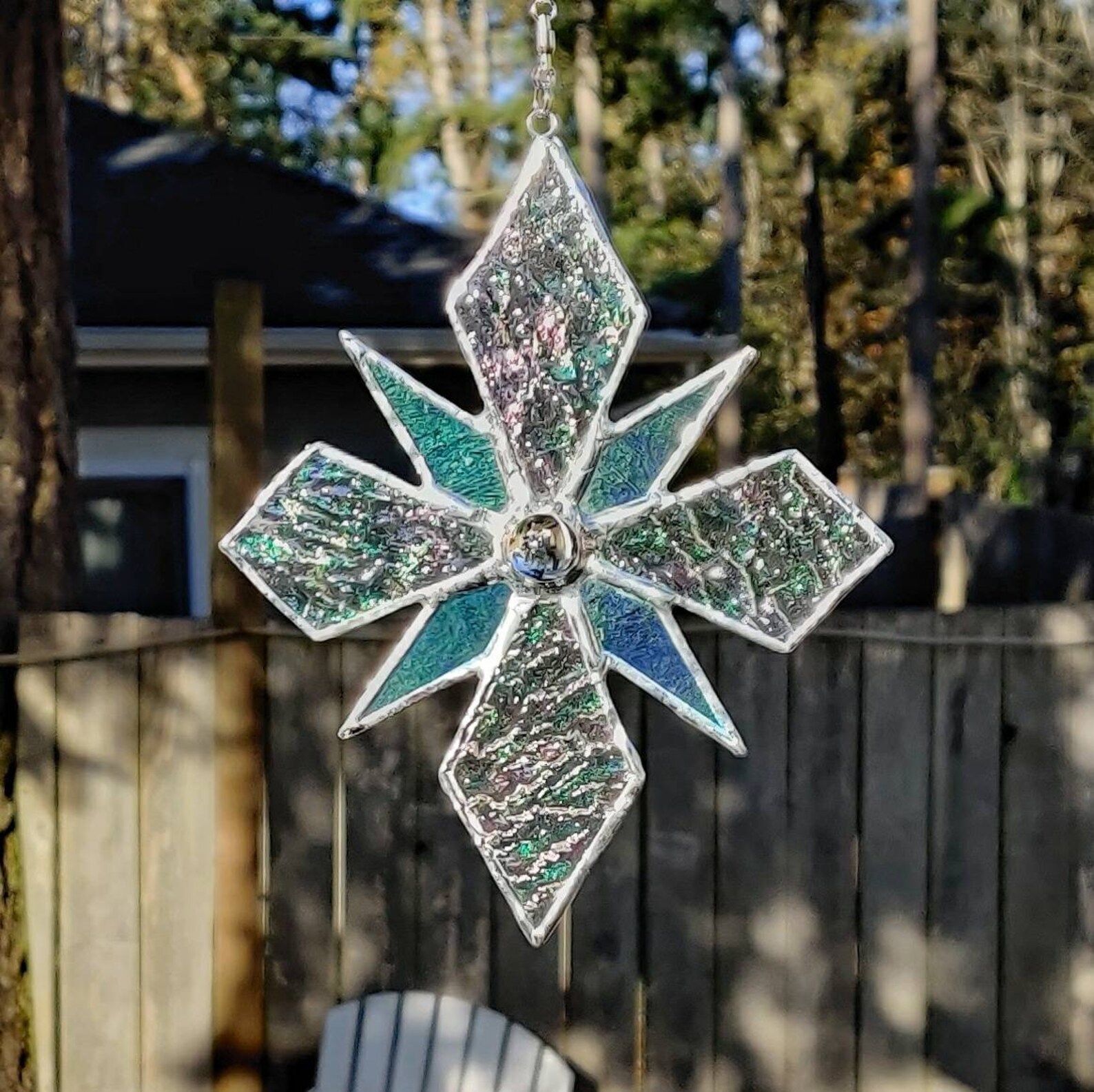Snowflake Window Decoration Snowflake Suncatcher Glass Art - Etsy