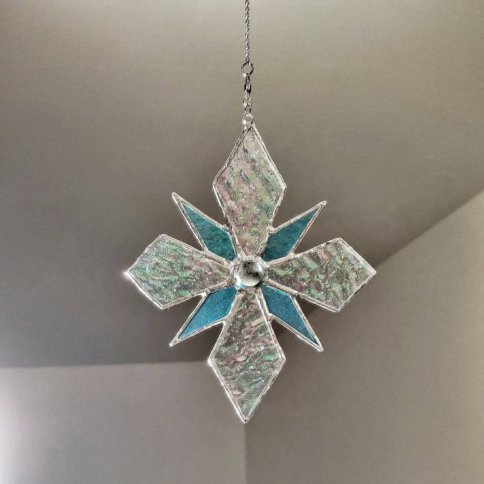 Snowflake Window Decoration Snowflake Suncatcher Glass Art - Etsy