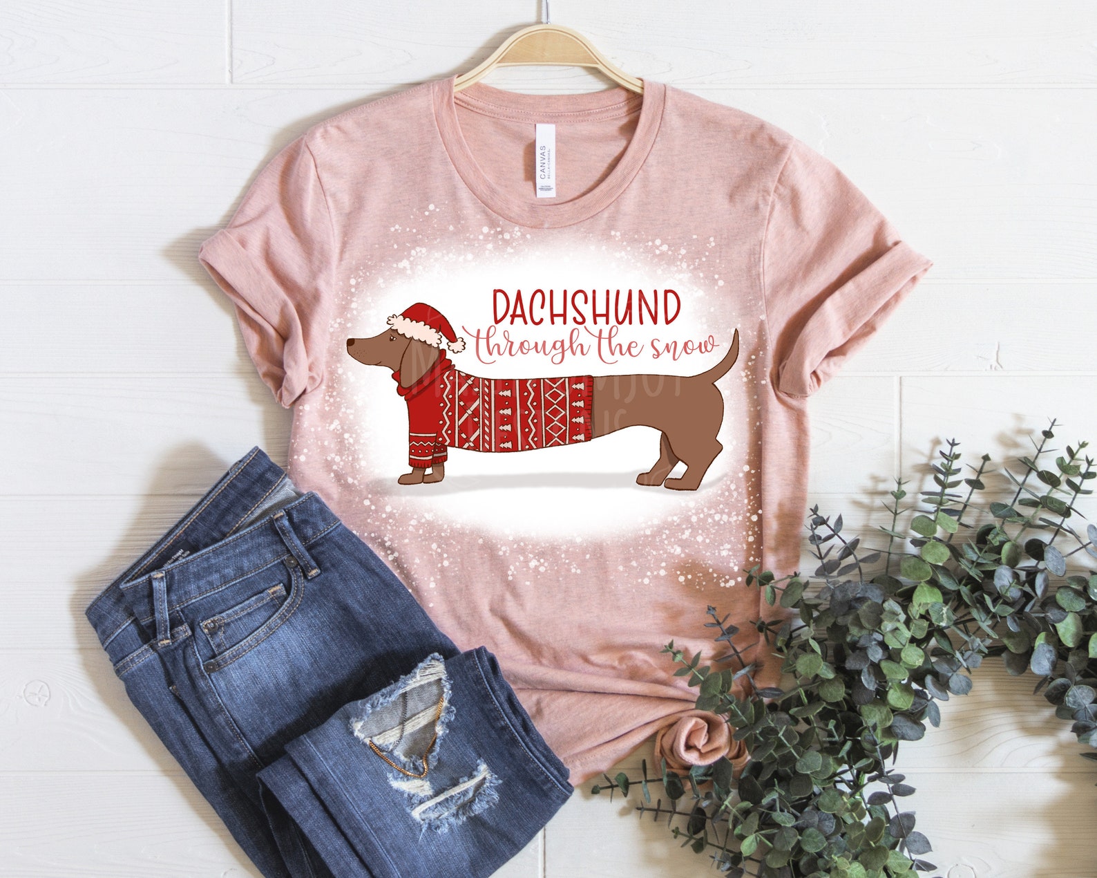Dachshund Through the Snow Sublimation Clip Art / Christmas Dachshund ...