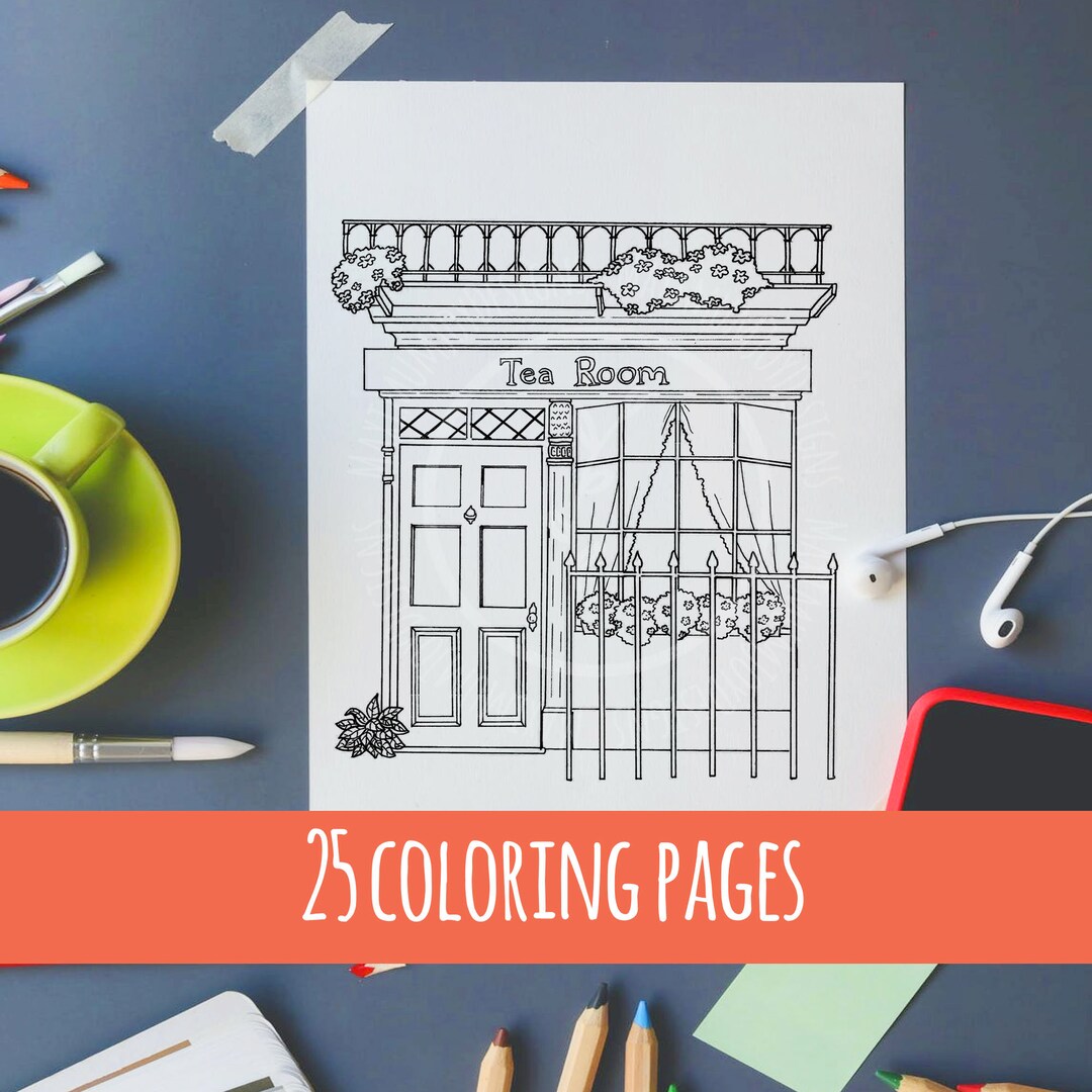 Cozy Coloring Book / Digital Adult Coloring Book / Hand Drawn / Digital ...