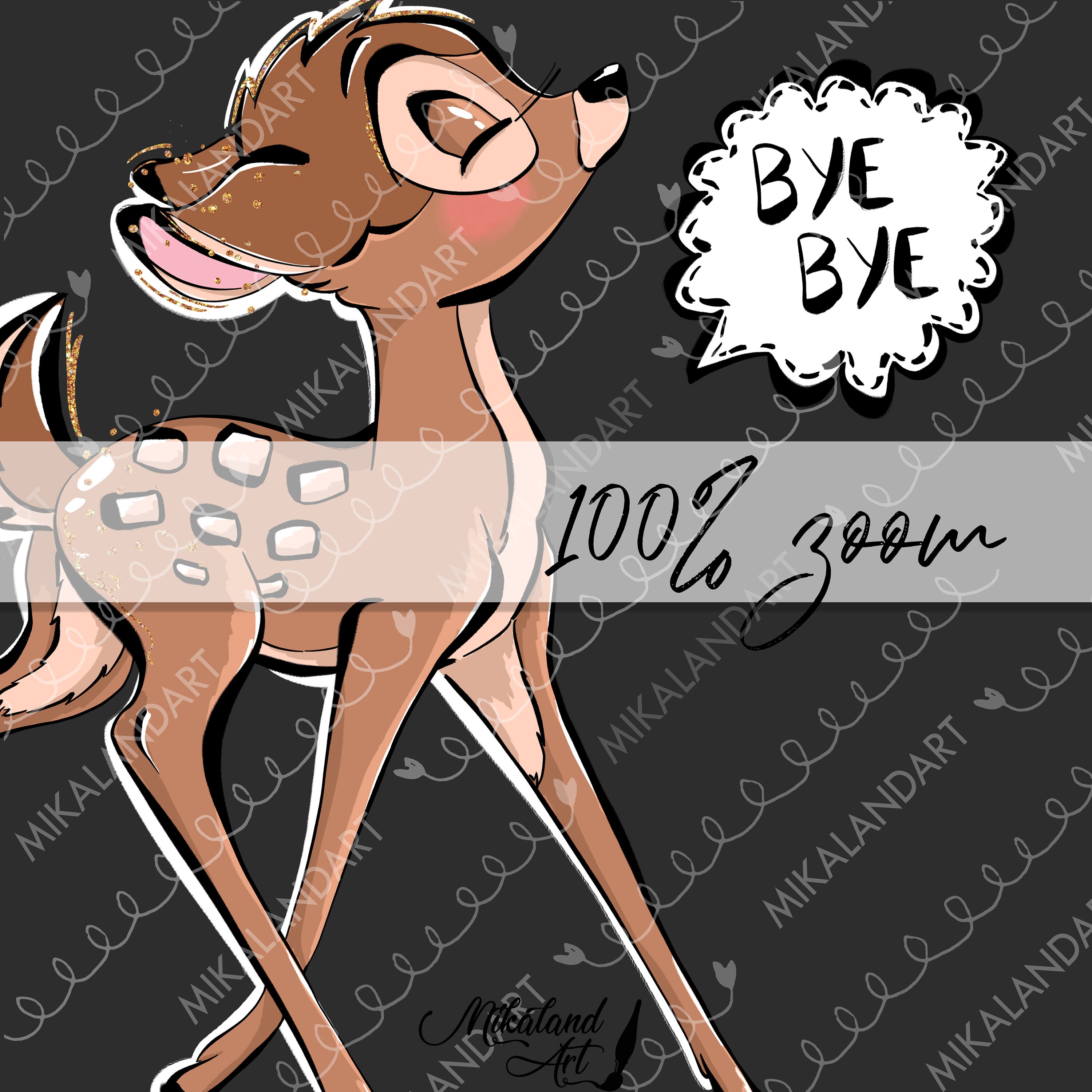 Bambi Comics Cartoon Animation Clipart Hand-drawn Clip Art | Etsy