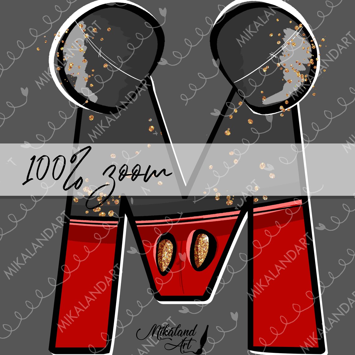 Mickey Mouse Alphabet Hand-drawn Clipart Letters and Numbers | Etsy Canada