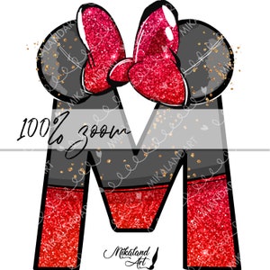 Minnie Mouse Alphabet Hand-drawn Clipart Letters and Numbers - Etsy ...