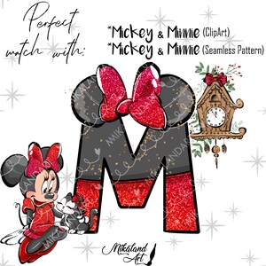 Minnie Mouse Alphabet Hand-drawn Clipart Letters and Numbers - Etsy ...