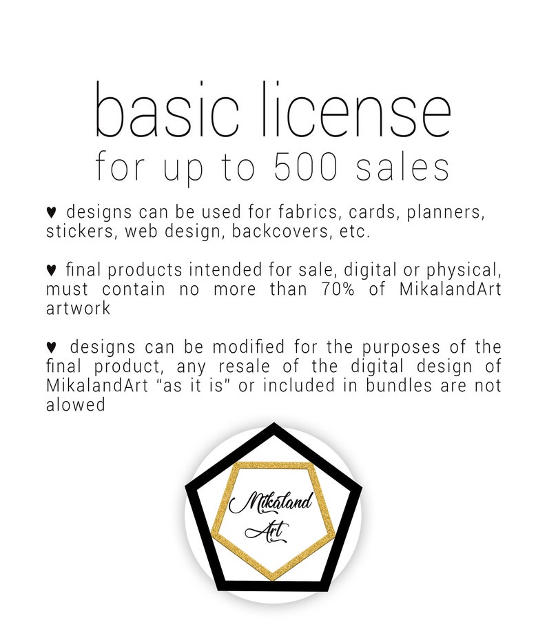 Basic License for Commercial Use for a Single Item | Etsy