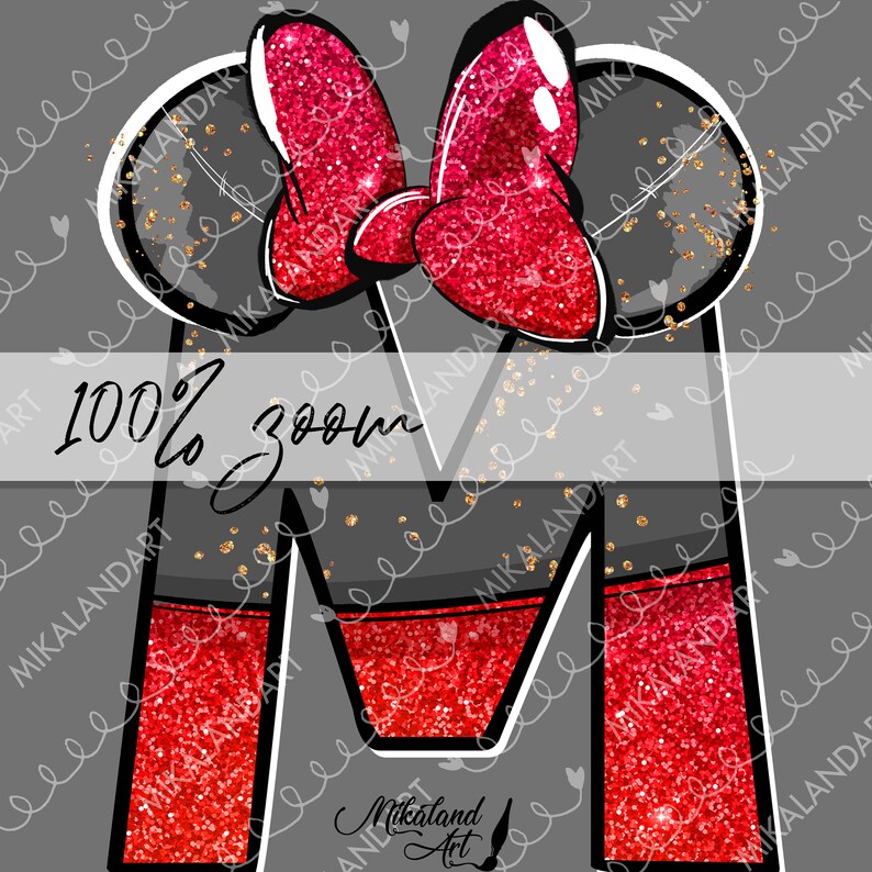 Minnie Mouse Alphabet Hand-drawn Clipart Letters and Numbers - Etsy