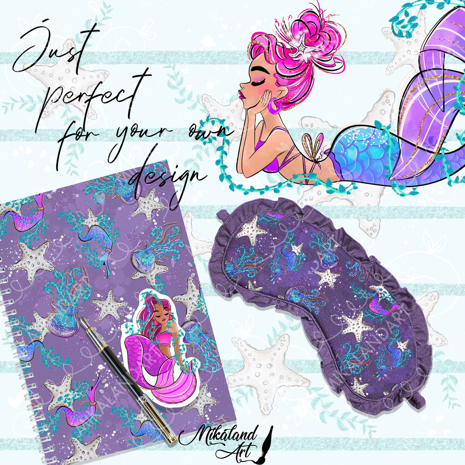 Mermaid Clipart Mermaid PNG Underwater Clip Art Sea | Etsy