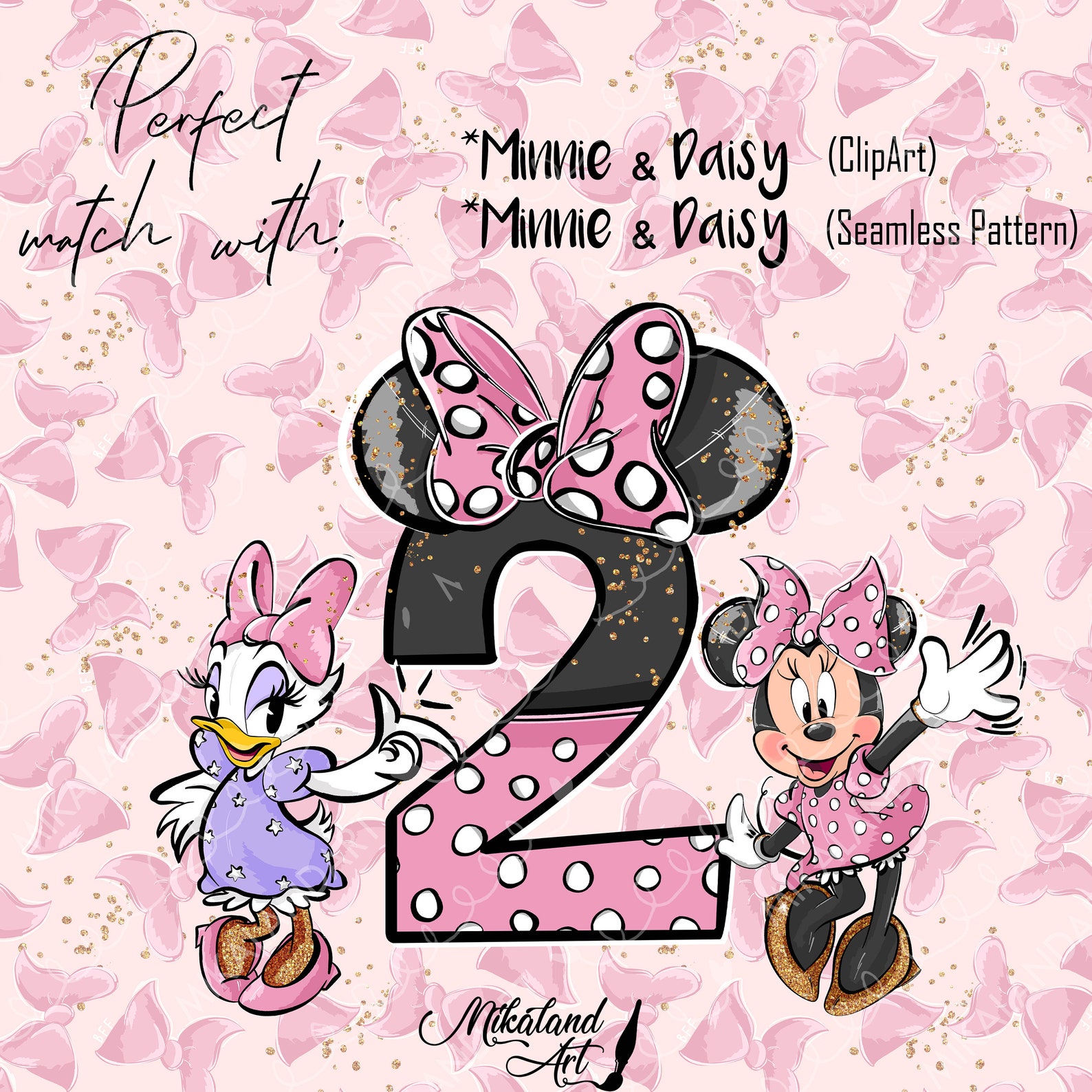 Minnie Mouse PINK Alphabet Hand-drawn Clipart Letters and - Etsy