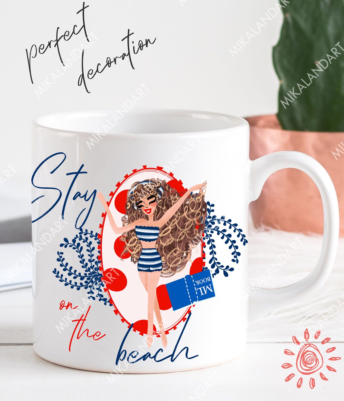 Summer Clipart Summer Beach Digital Hand Drawn PNG Beach | Etsy