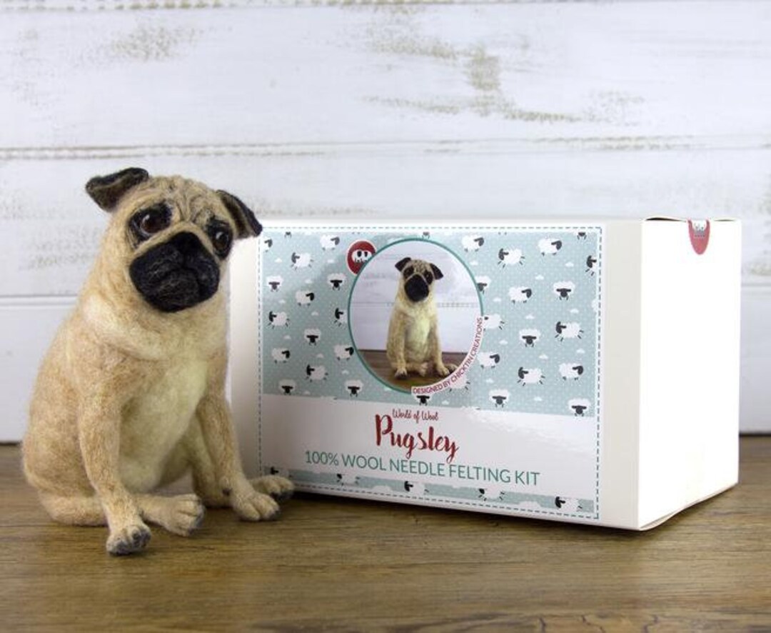 World of Wool Pugsley Pug Dog Needle Felting Kit Detailed Instructions ...