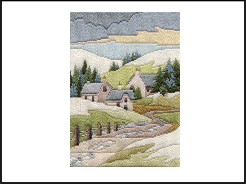 Seasons Winter Cottage by Bothy Threads Long Stitch Kit - Etsy
