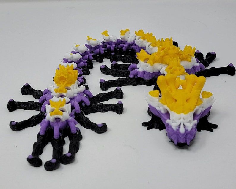3D Printed Articulated Pride Dragon: Flexible Fantasy Decor - Etsy