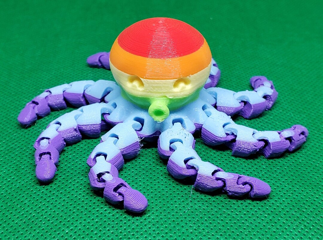 3D Printed Pride Octopus: Articulated Fidget Toy - Etsy