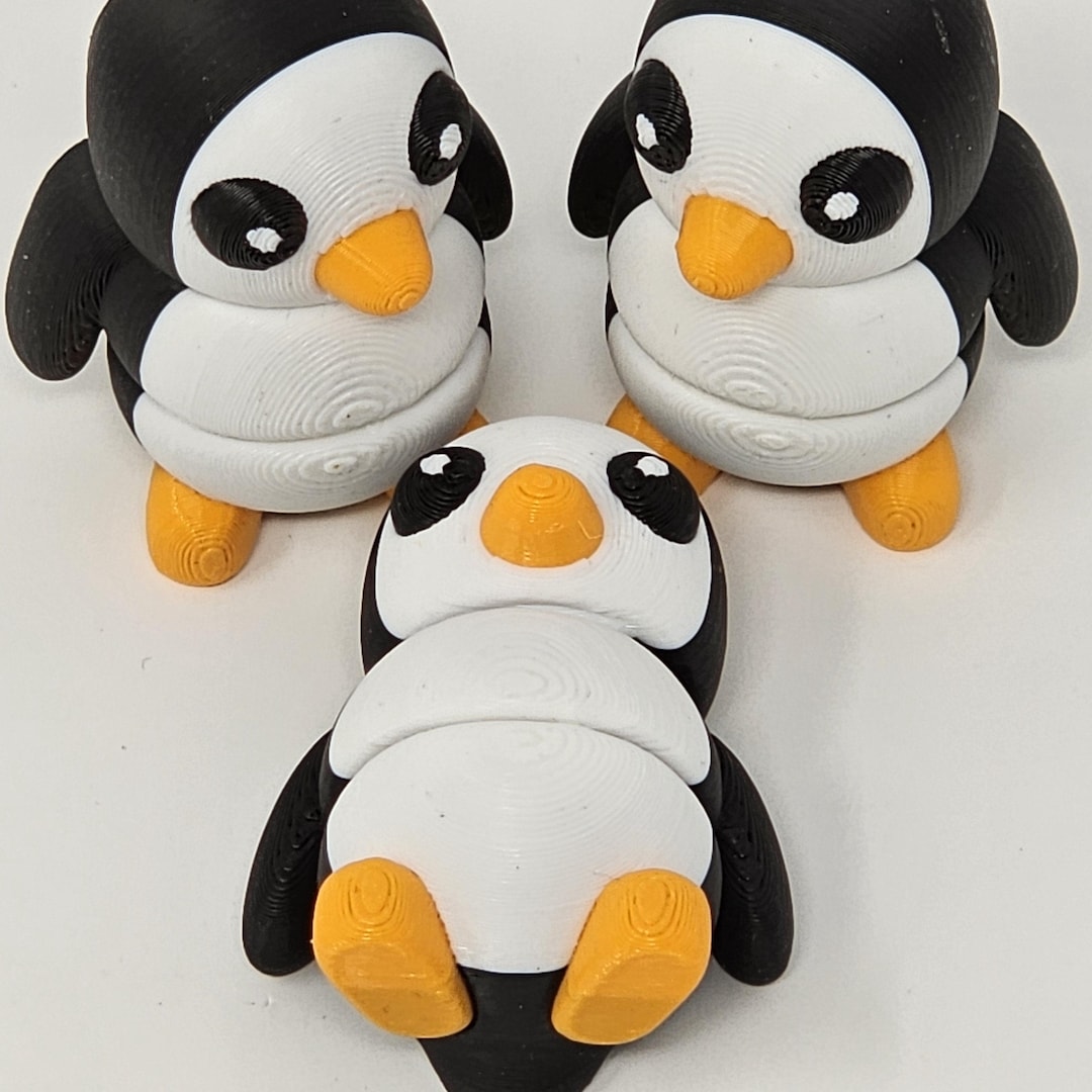 3D Printed Penguin Fidget Toy: Sensory Stress Relief for Kids & Adults ...