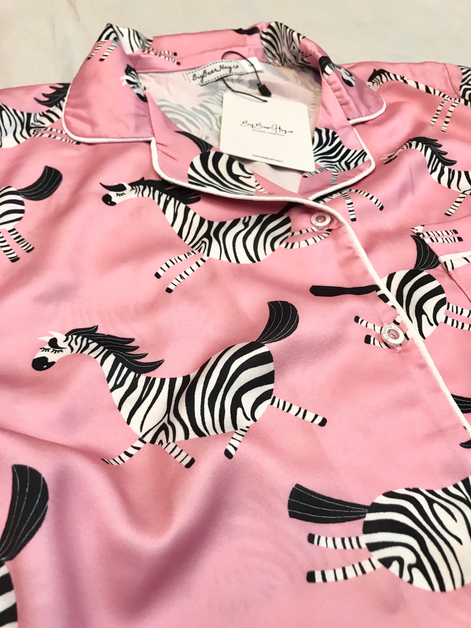 Pink Zebra Summer Women Short Sleeves Short Pants Pajamas Set - Etsy