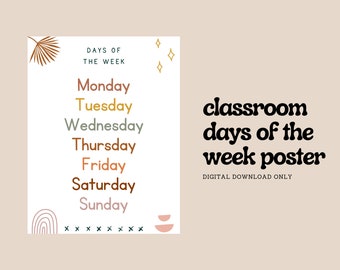 Days of the Week Boho Digital Download - Etsy