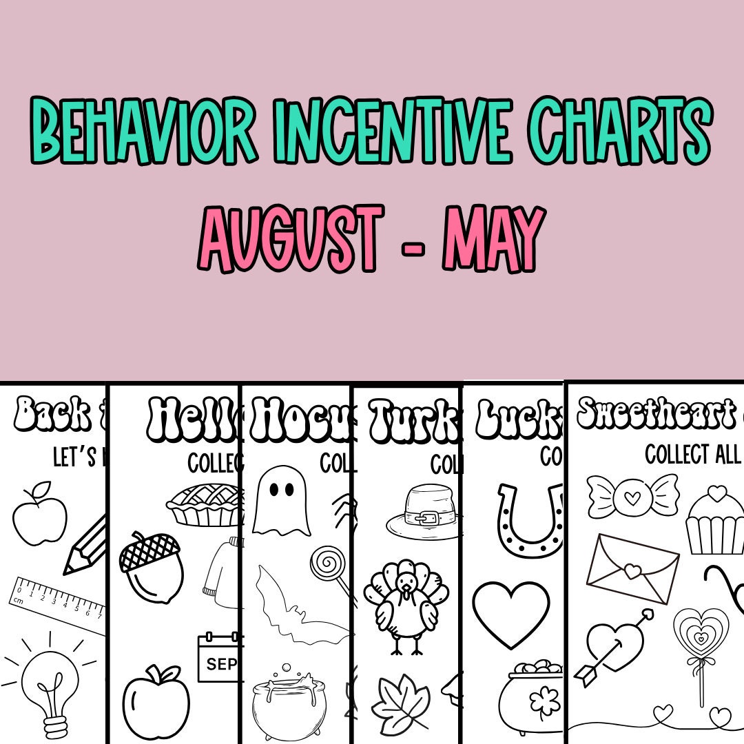 Behavior Incentive Charts August May Full Year Behavior Chart Class ...