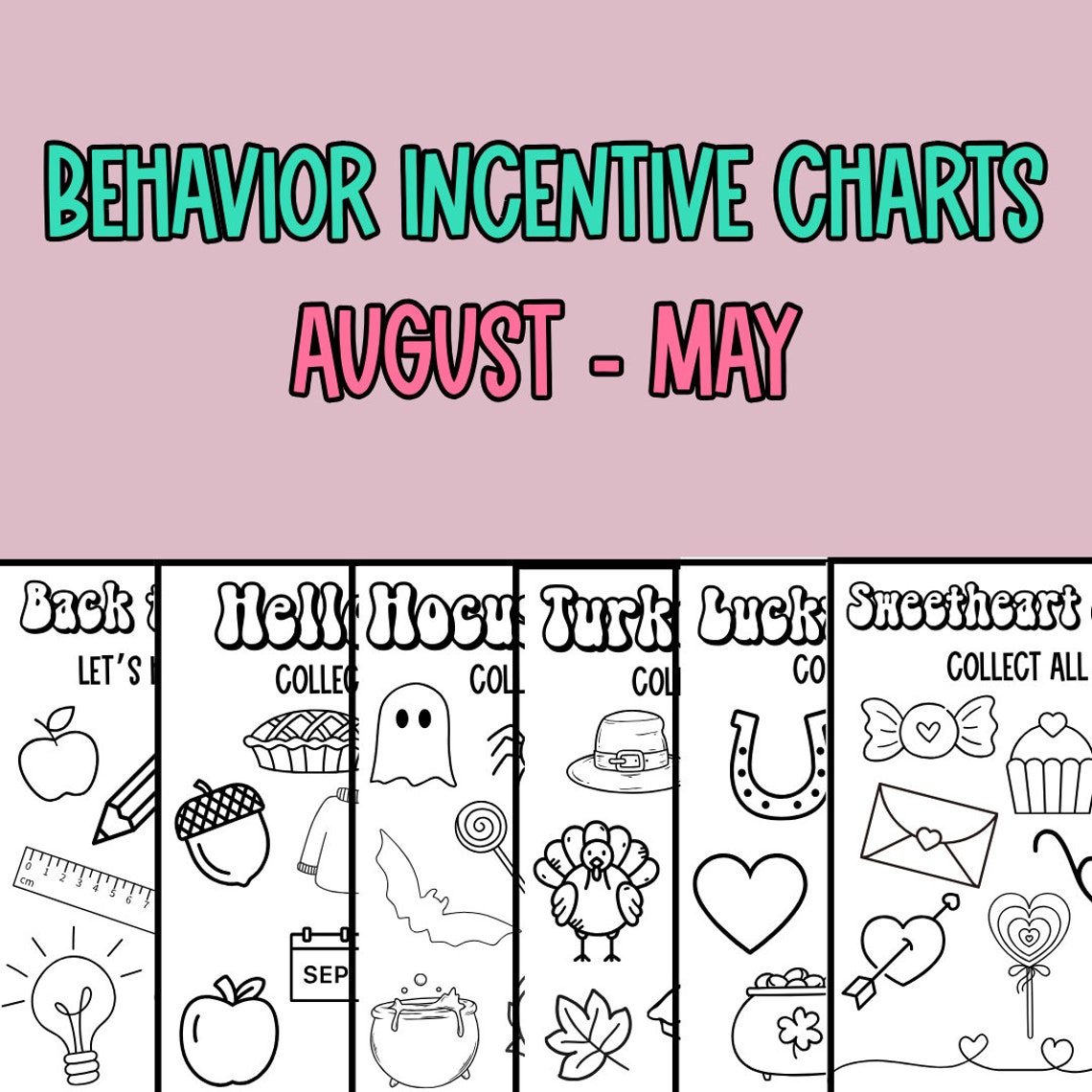 Behavior Incentive Charts | August - May | Full Year Behavior Chart ...