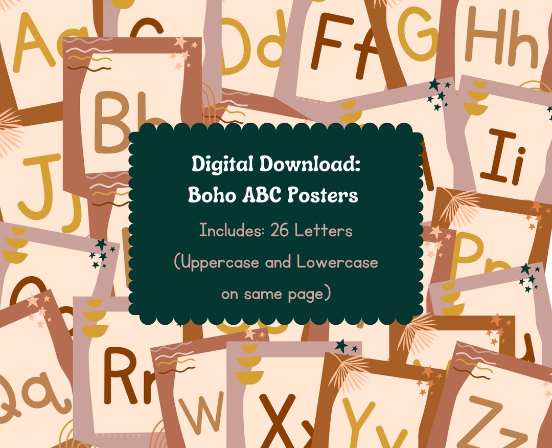 Digital Download ABC Posters Boho ABC Posters ABC Posters for Classroom ...