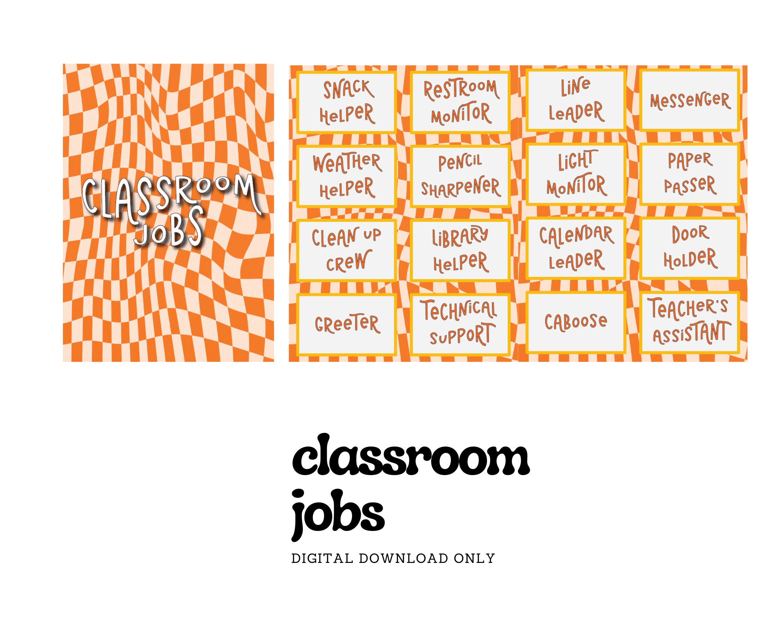 Groovy Classroom Jobs Digital PNG (4 DIFFERENT DESIGNS) | Groovy ...
