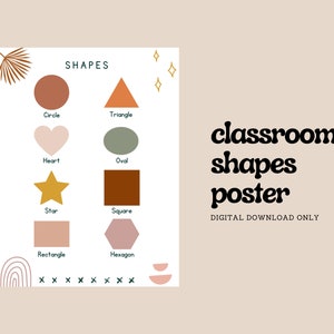 Digital Download Classroom Shapes | Neutral Shapes Poster | Aesthetic ...