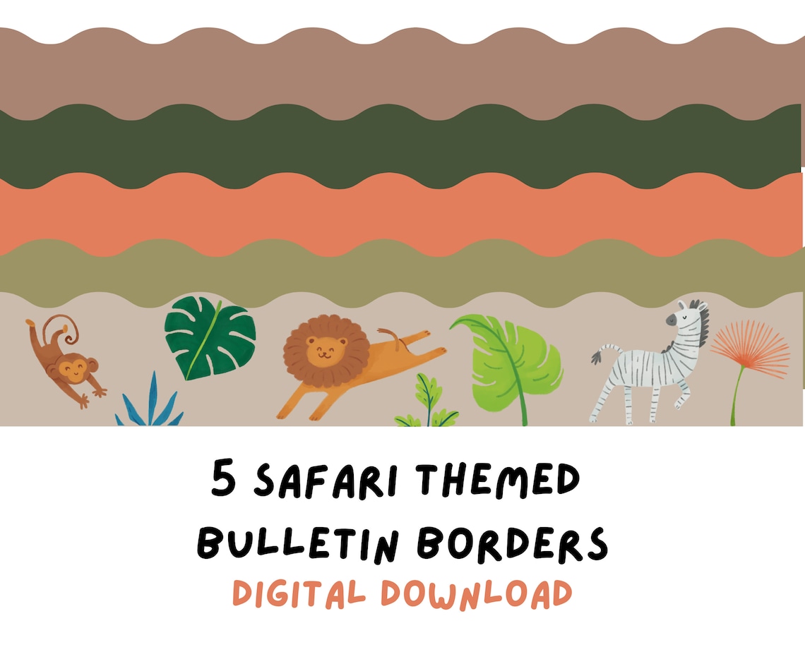 Printable Safari Borders (bulletin Board) - 5 Designs Included | Safari ...