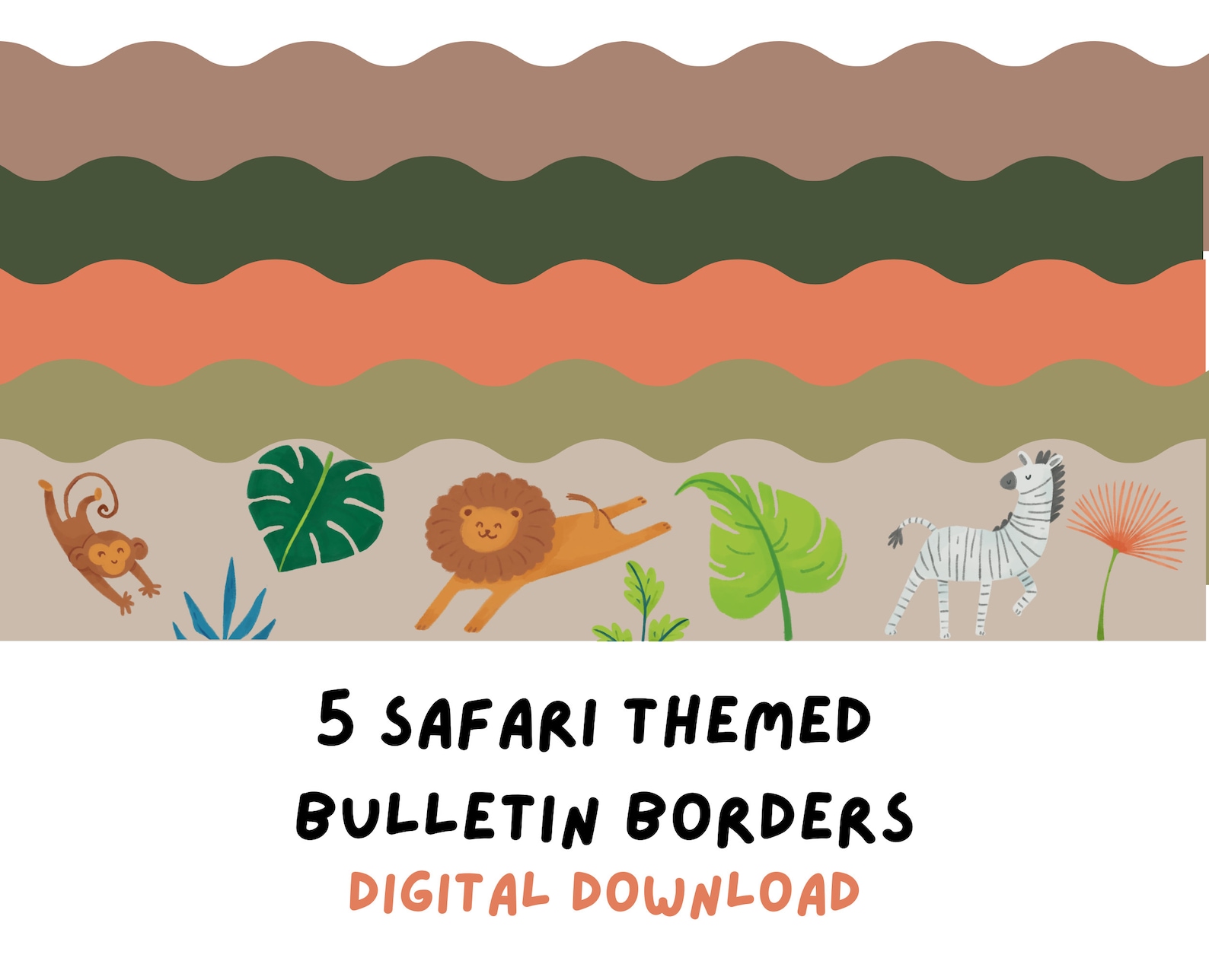 Printable Safari Borders (bulletin Board) - 5 Designs Included | Safari ...