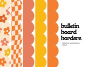 Printable Groovy Borders bulletin Board 5 Designs Included - Etsy