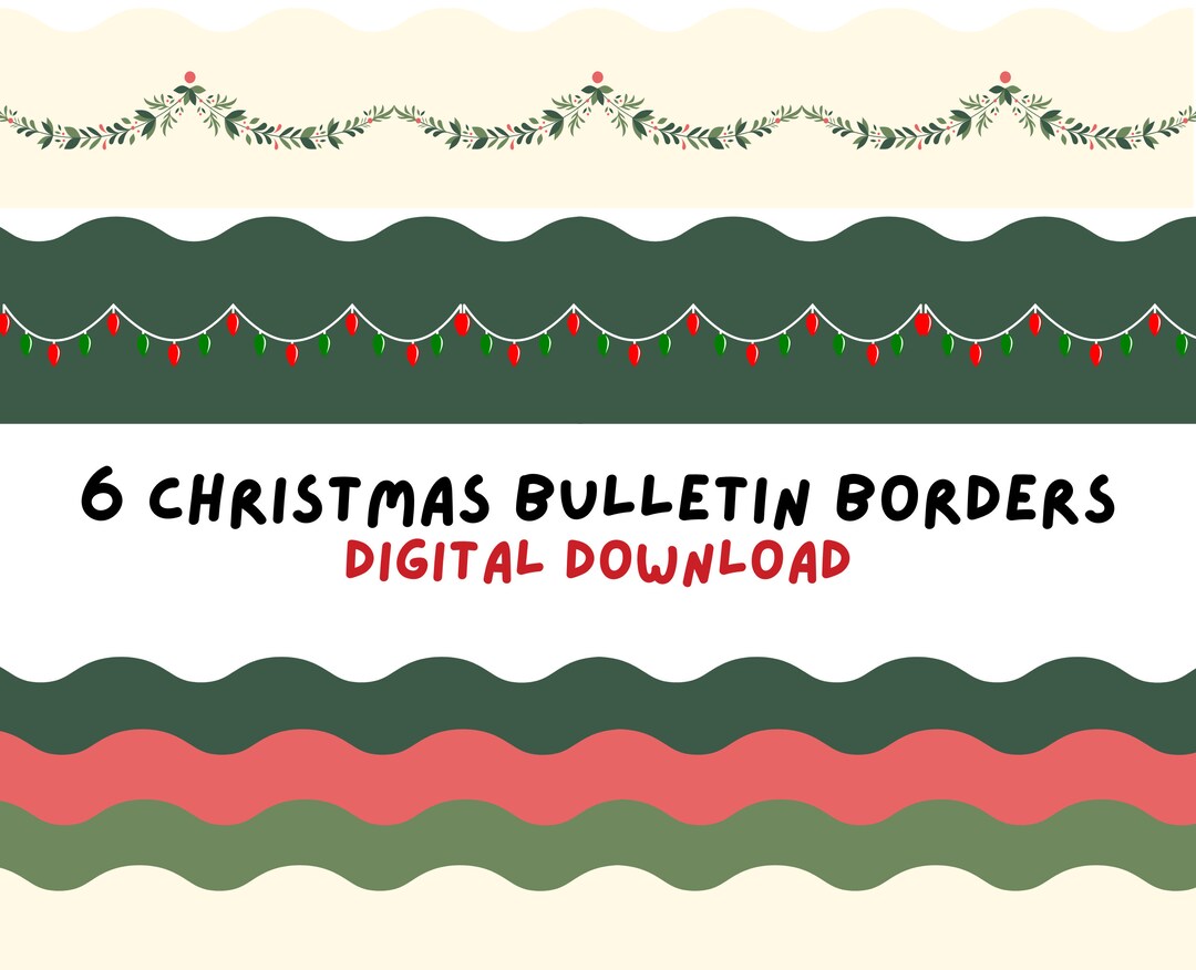 Printable Christmas Borders (bulletin Board) - 6 Designs Included ...
