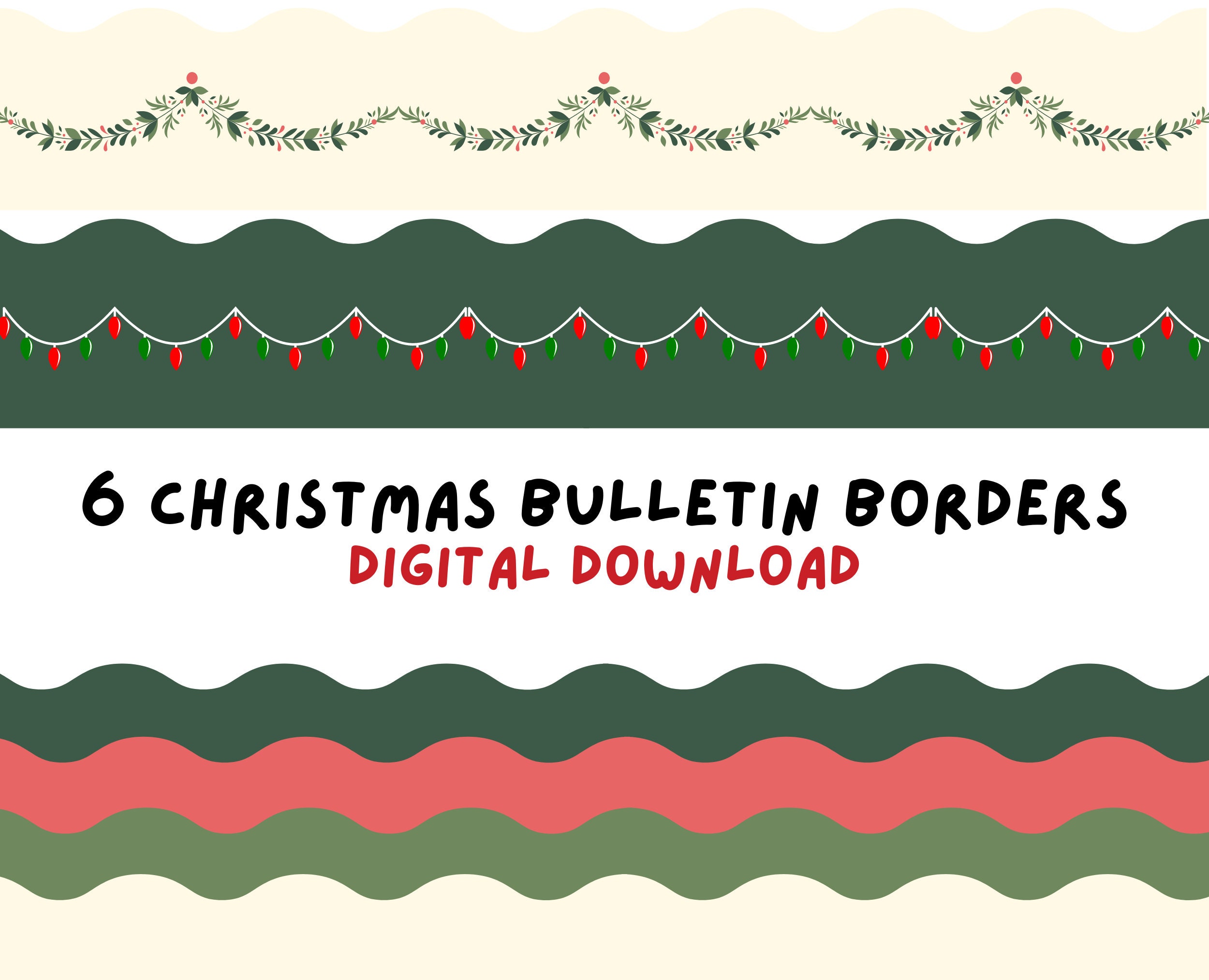 Printable Christmas Borders (bulletin Board) - 6 Designs Included ...