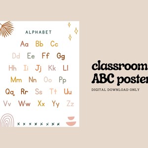 Digital Download Classroom ABC Poster | Neutral ABC Poster | Aesthetic ...