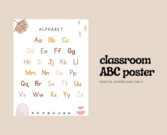 Digital Download Classroom ABC Poster Neutral ABC Poster - Etsy