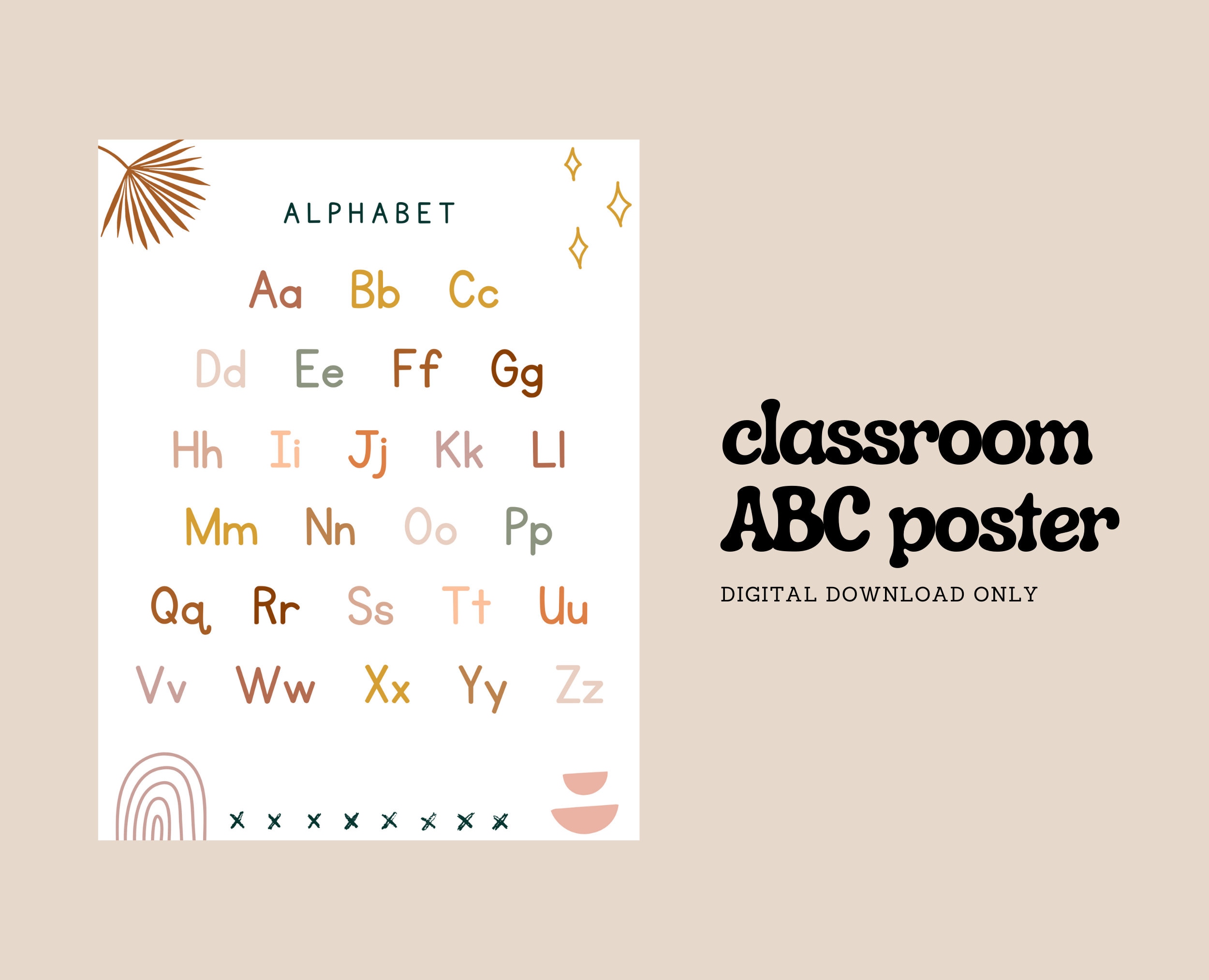 Digital Download Classroom ABC Poster | Neutral ABC Poster | Aesthetic ...