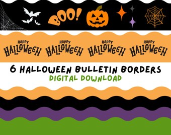 Printable Halloween Borders (bulletin Board) - 6 Designs Included ...