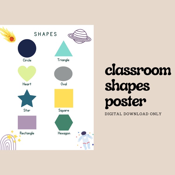 Space Theme Shapes Poster - Etsy
