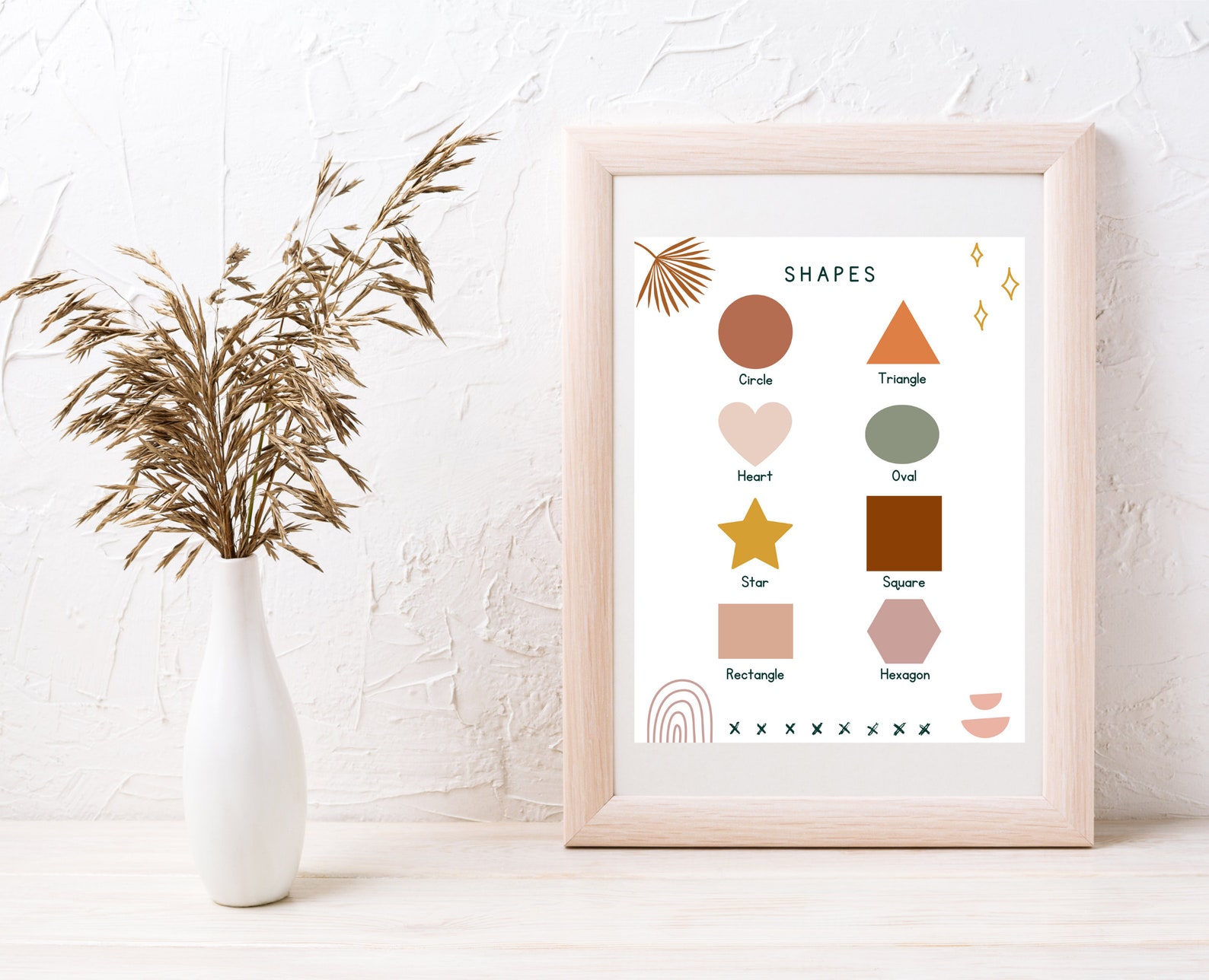 Digital Download Classroom Shapes | Neutral Shapes Poster | Aesthetic ...