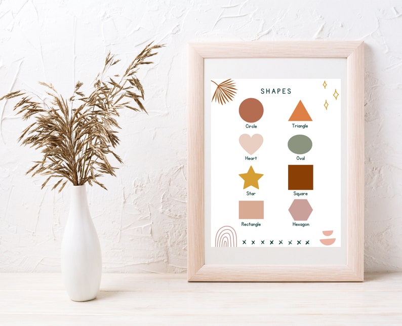 Digital Download Classroom Shapes | Neutral Shapes Poster | Aesthetic ...