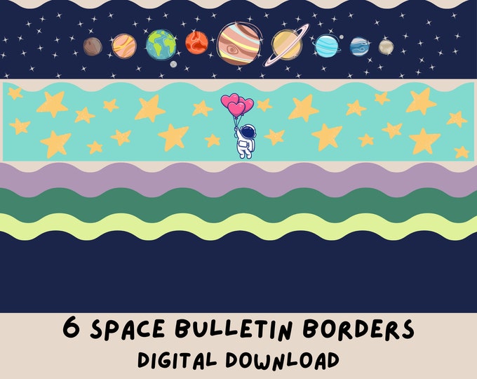 Solar System Planets Bulletin Board Pack With Night Sky Space Border ...