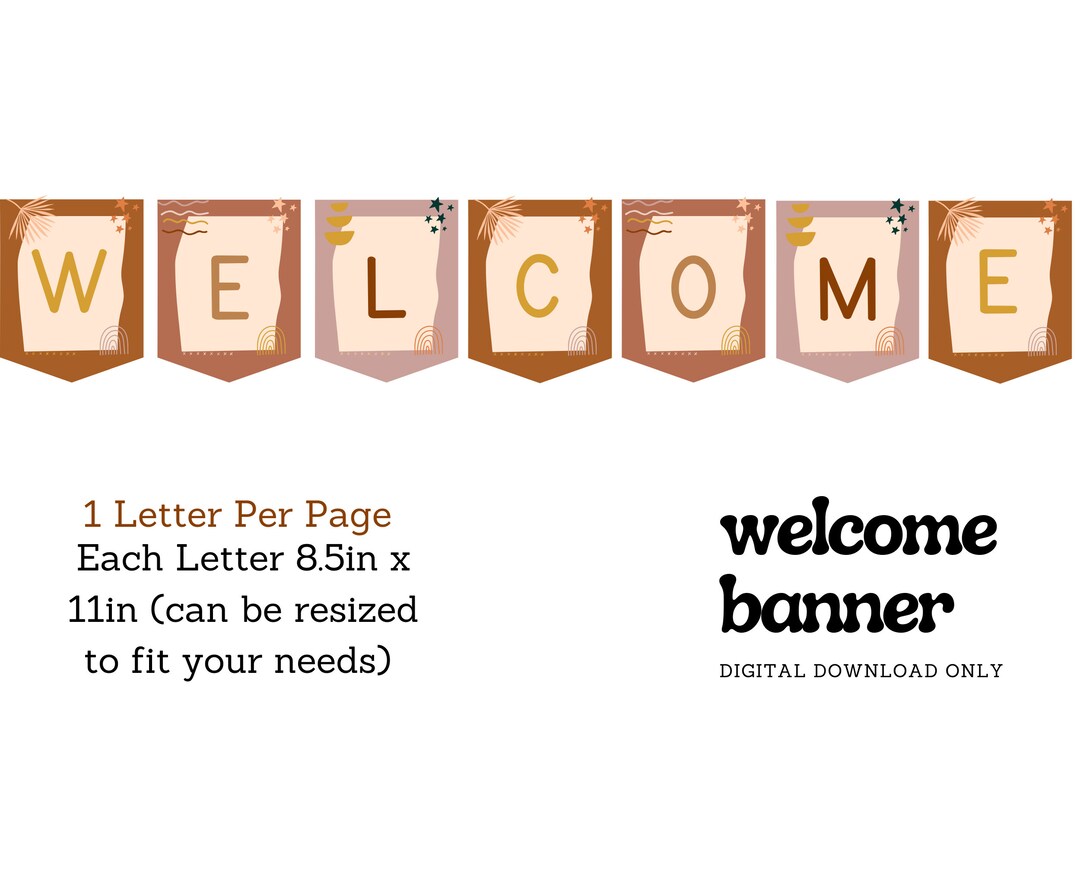 Digital Download Welcome Banner | Boho Welcome Banner | Classroom ...