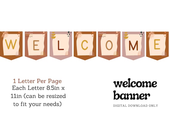 Digital Download Welcome Banner Boho Welcome Banner - Etsy