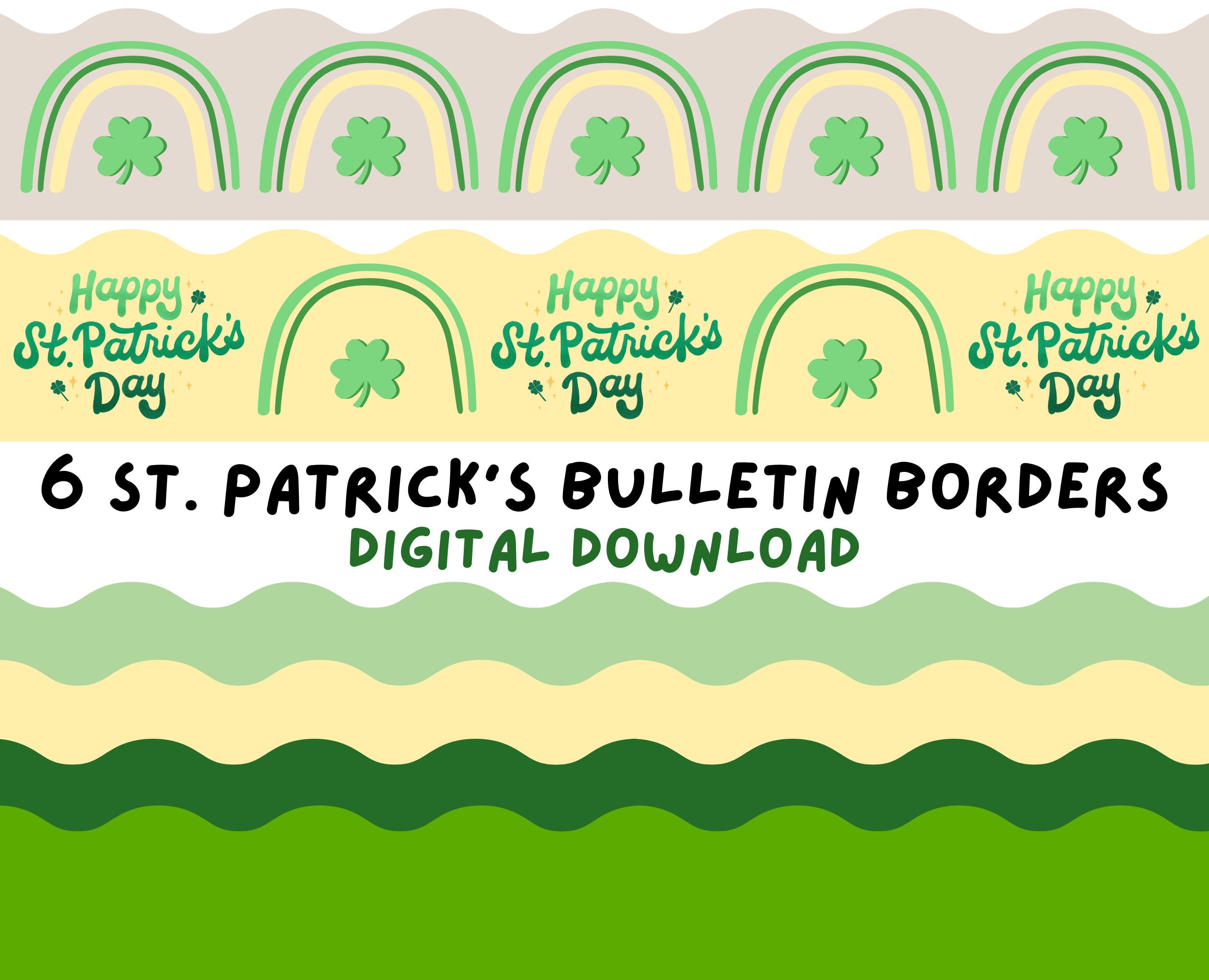 Printable St. Patrick's Day Borders (bulletin Board) - 6 Designs ...