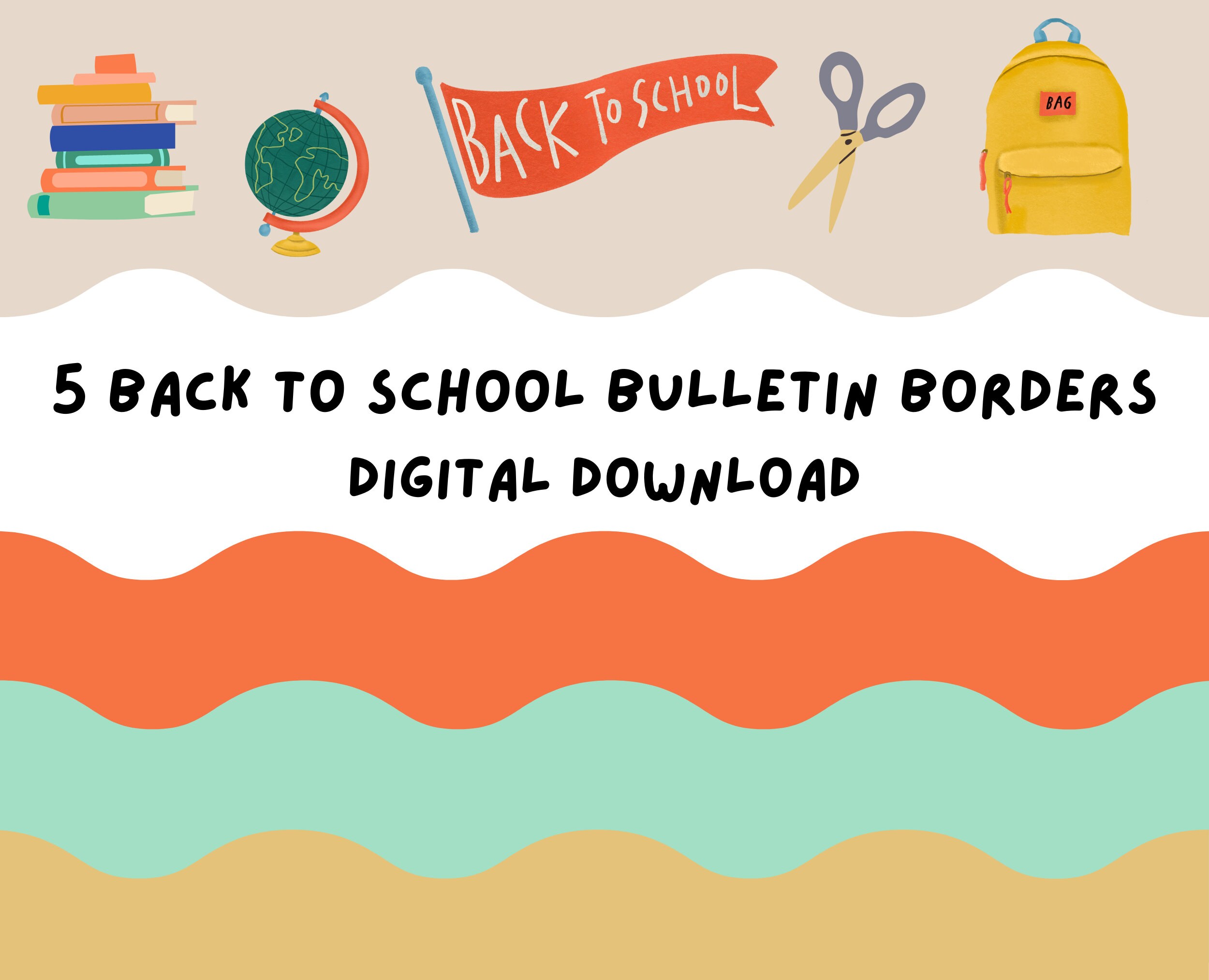 Printable Back to School Bulletin Borders | School Themed Borders for ...