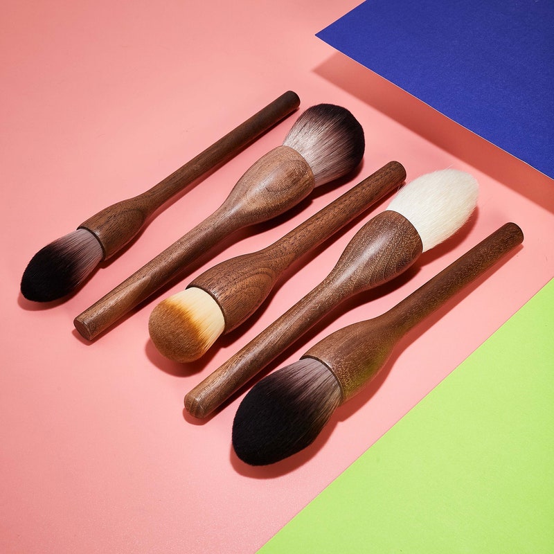 Wood Handle Makeup Brushes - Etsy