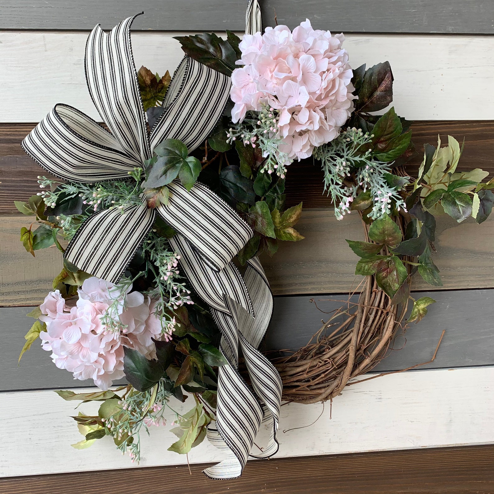 Spring Hydrangea Wreath Summer Hydrangea Wreath Farmhouse | Etsy