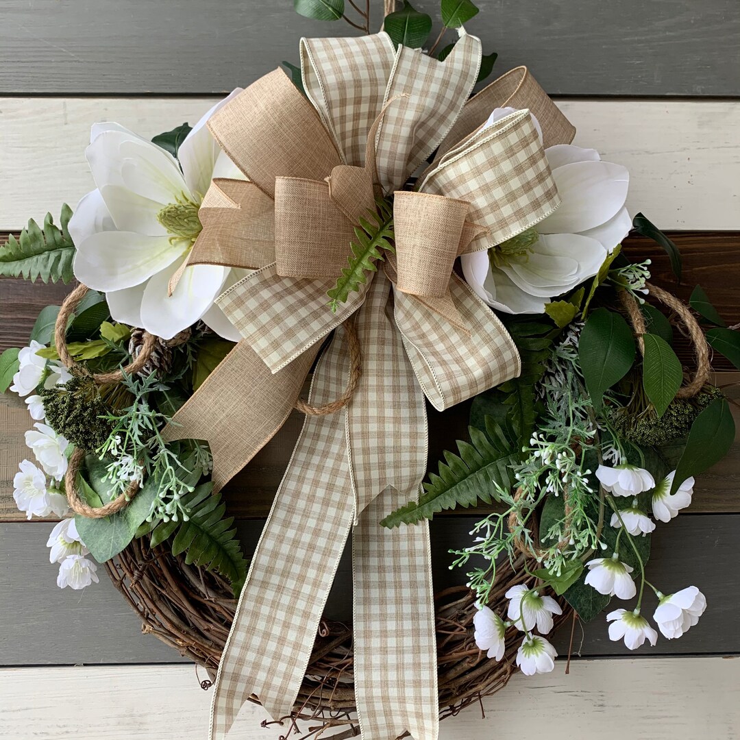 Magnolia Wreath Spring Wreath Summer Wreath Neutral Wreath - Etsy