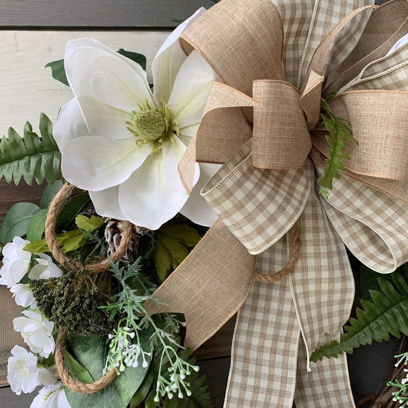 Magnolia Wreath Spring Wreath Summer Wreath Neutral Wreath - Etsy